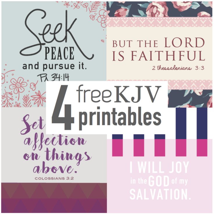 Free KJV Bible Verse Printables - Six Clever Sisters