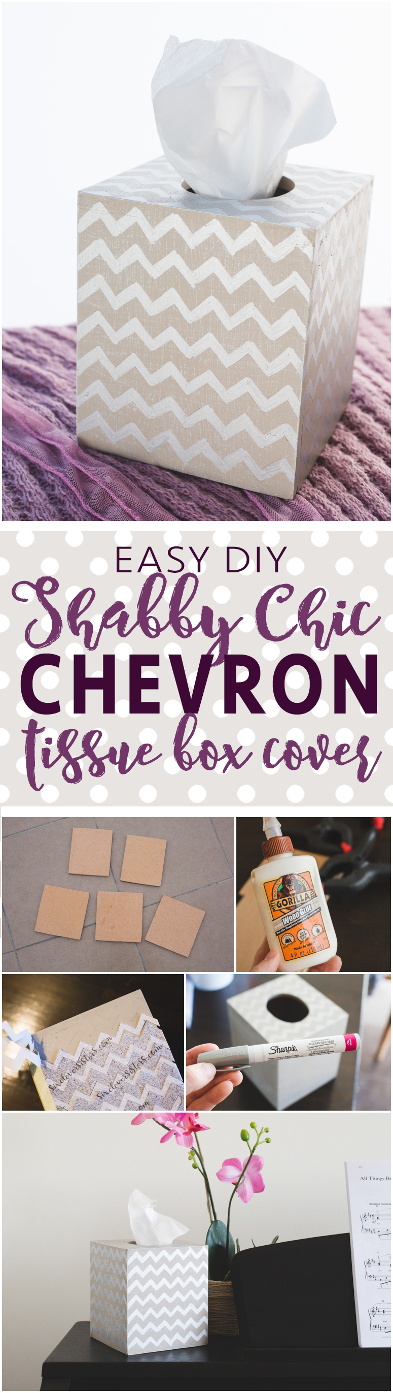 DIY Tissue Box Cover - Six Clever Sisters