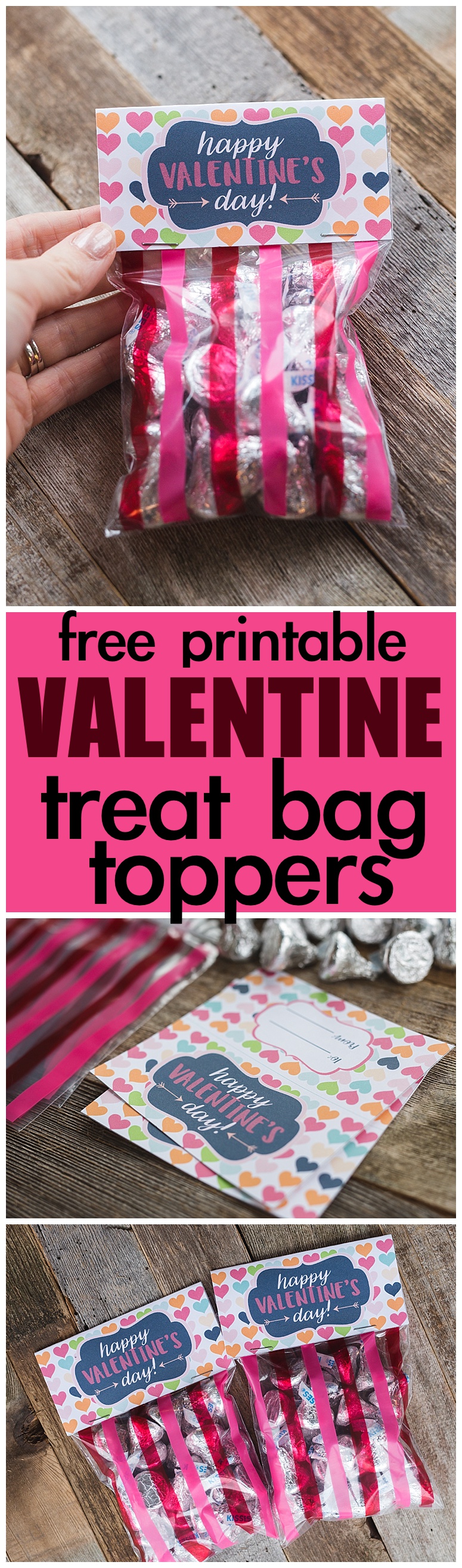Free Printable Valentine's Day Treat Bag Toppers - Six Clever Sisters