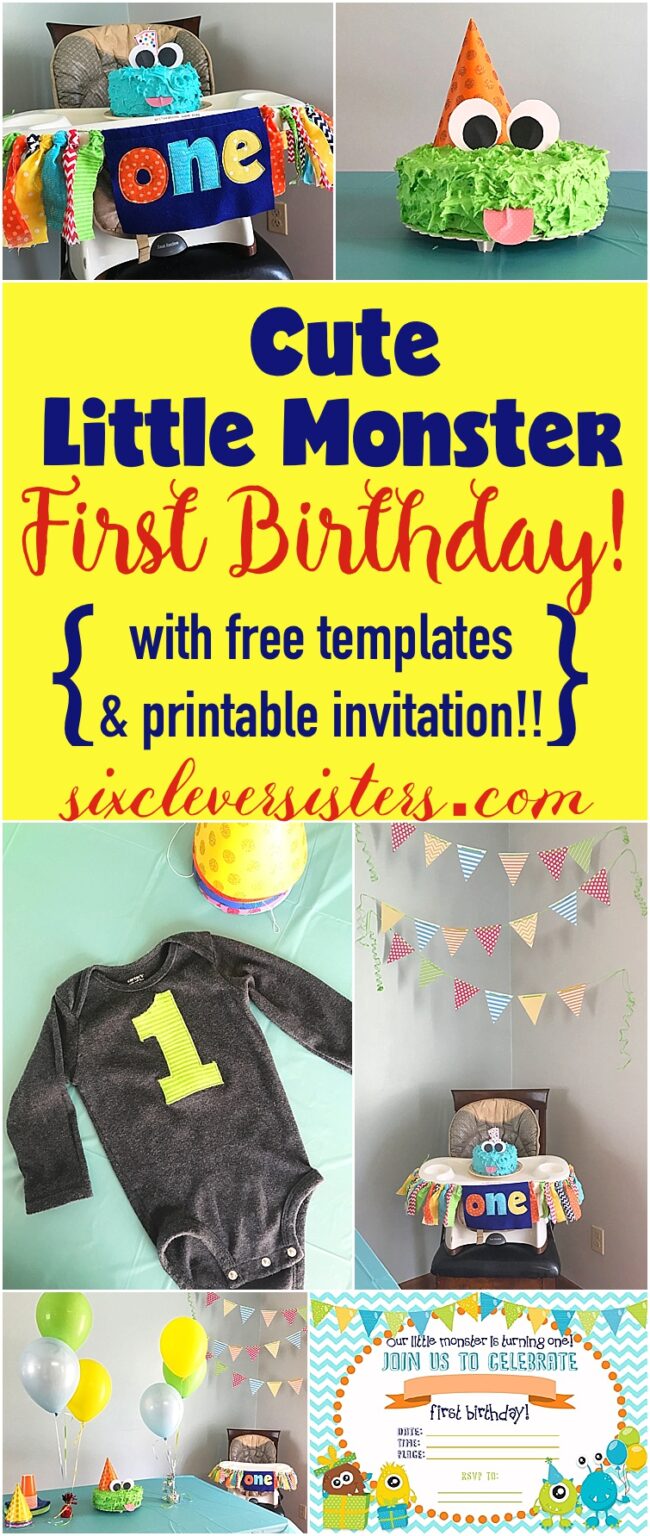 Cute Little Monster FIRST BIRTHDAY! {with free templates and printable ...