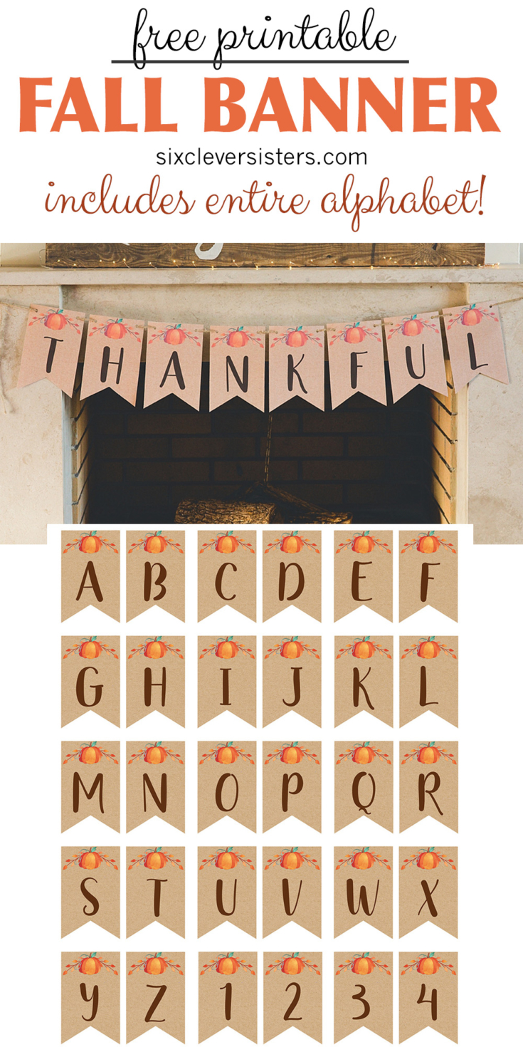 Free Printable Fall Banner - Six Clever Sisters