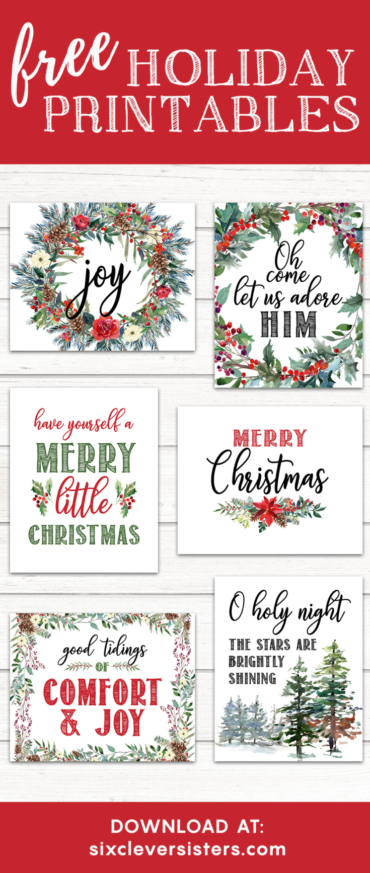 6 FREE Printable Christmas Signs - Six Clever Sisters