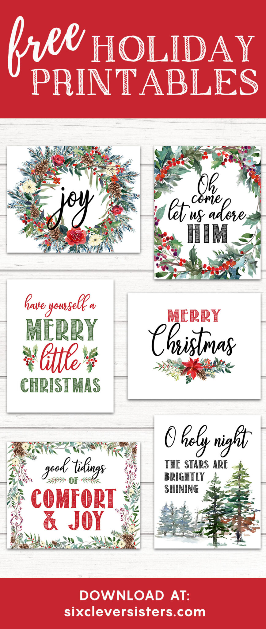 6 FREE Printable Christmas Signs - Six Clever Sisters