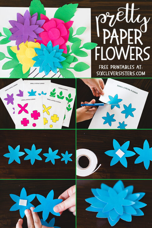 Pretty Paper Flowers { FREE PRINTABLES } - Six Clever Sisters