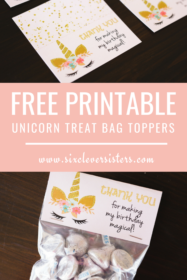 UNICORN TREAT BAG TOPPERS_2 - Six Clever Sisters