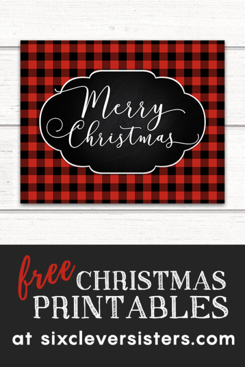 6 FREE Red Buffalo Plaid Check Christmas Printables - Six Clever Sisters