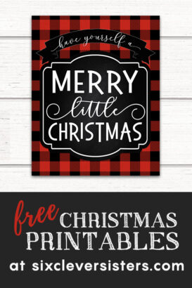 6 FREE Red Buffalo Plaid Check Christmas Printables - Six Clever Sisters