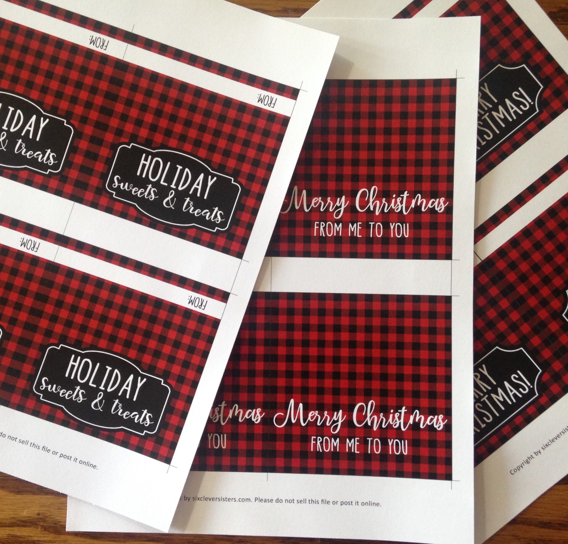 Buffalo Plaid Treat Bag Toppers {3 Designs - Free Printables} - Six ...