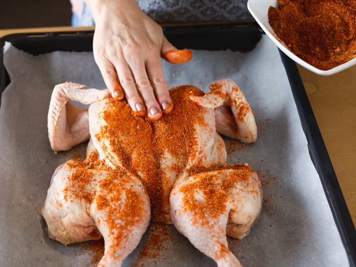 Super-Simple Flat-Roasted Chicken - Six Clever Sisters