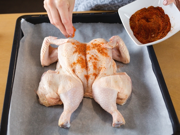 Super-Simple Flat-Roasted Chicken - Six Clever Sisters