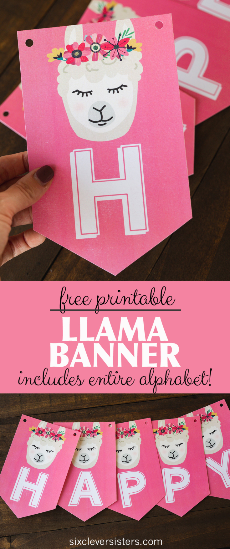 Llama Banner { Free Printable } - Six Clever Sisters