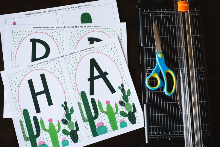 Cactus Banner { Free Printable } - Six Clever Sisters