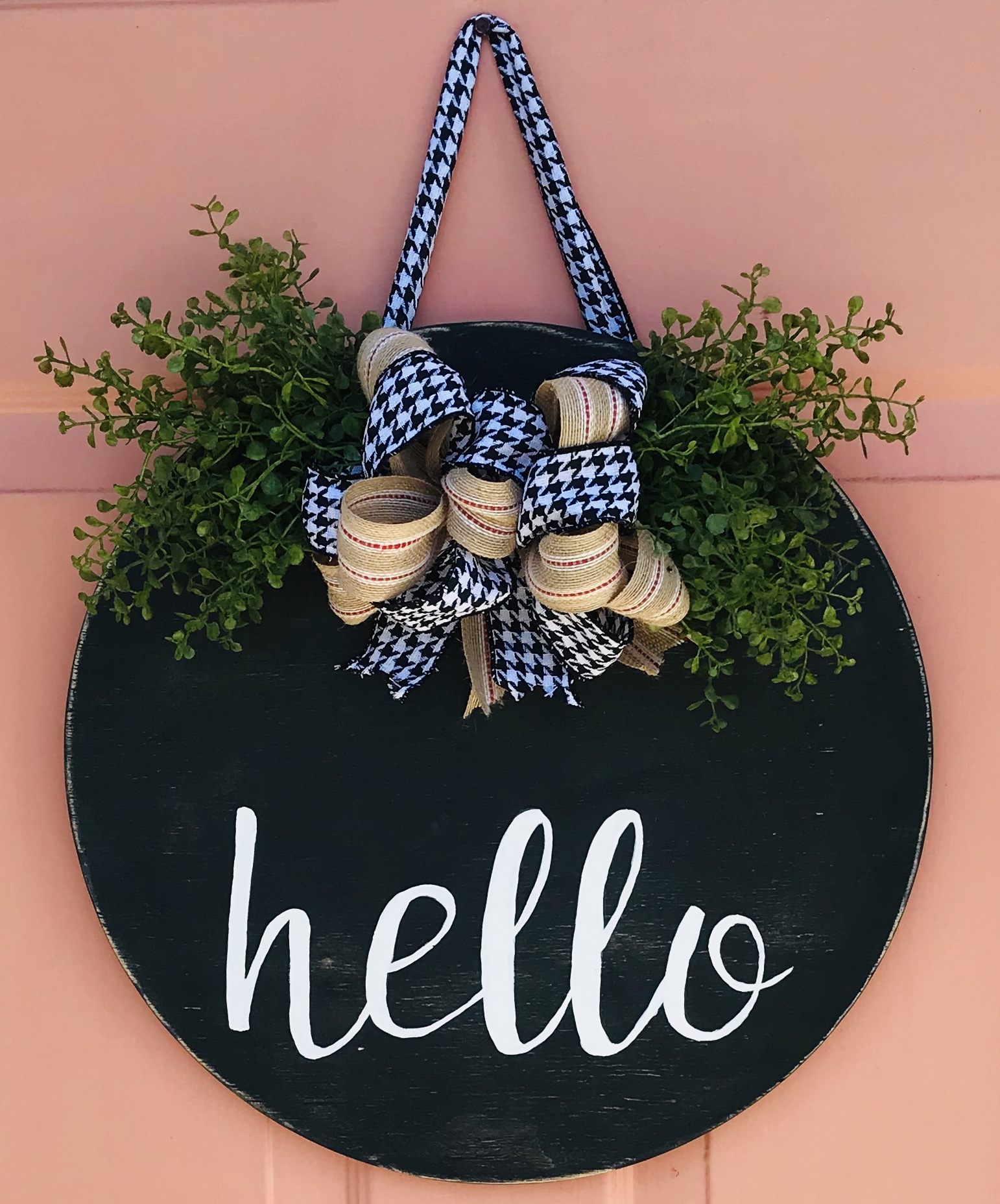 DIY Front Door Hello Sign – Six Clever Sisters