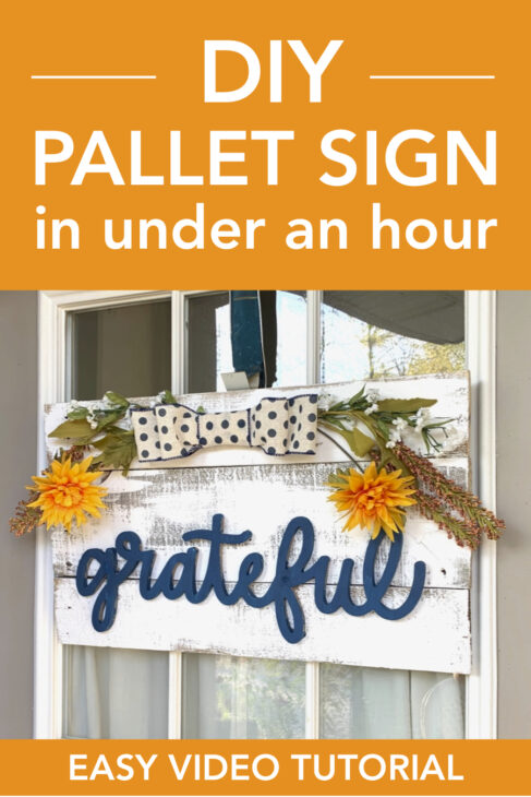 DIY Fall Pallet Wooden Sign - "Grateful" - Easy Pallet Project - Six ...