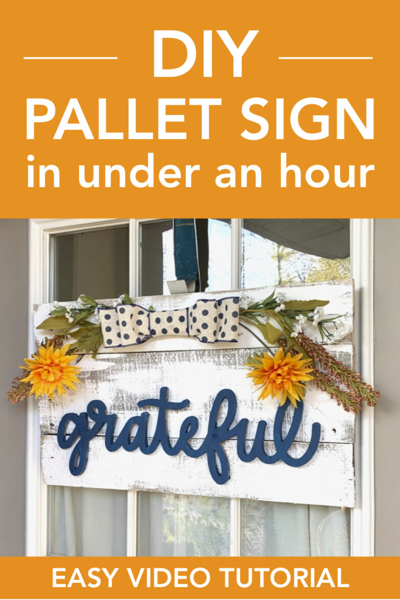 DIY Fall Pallet Wooden Sign - "Grateful" - Easy Pallet Project - Six ...