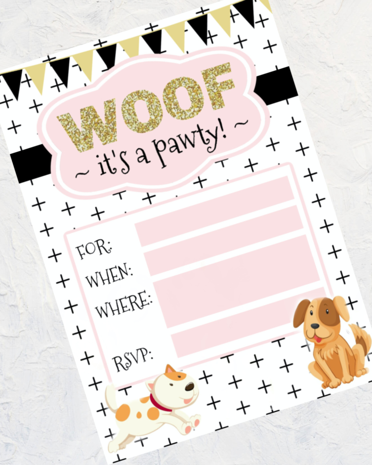 Free Printable Invitation for Puppy-Themed Party - Six Clever Sisters