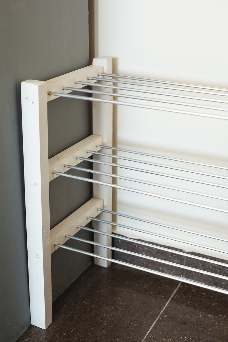 DIY Shoe Rack (Space-saving for small spaces!) - Six Clever Sisters