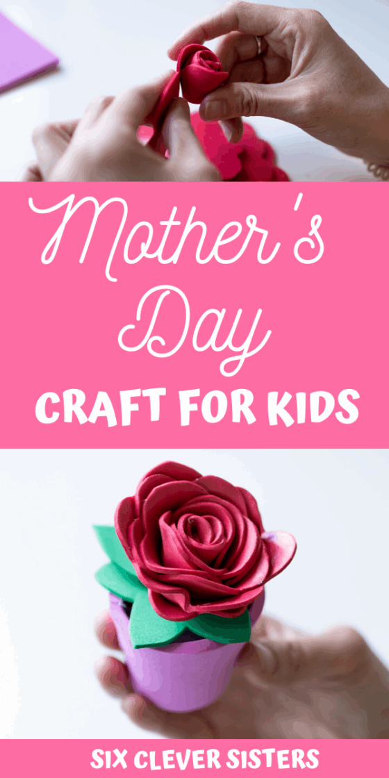 Mother's Day Flower Pot Craft for Kids - Six Clever Sisters