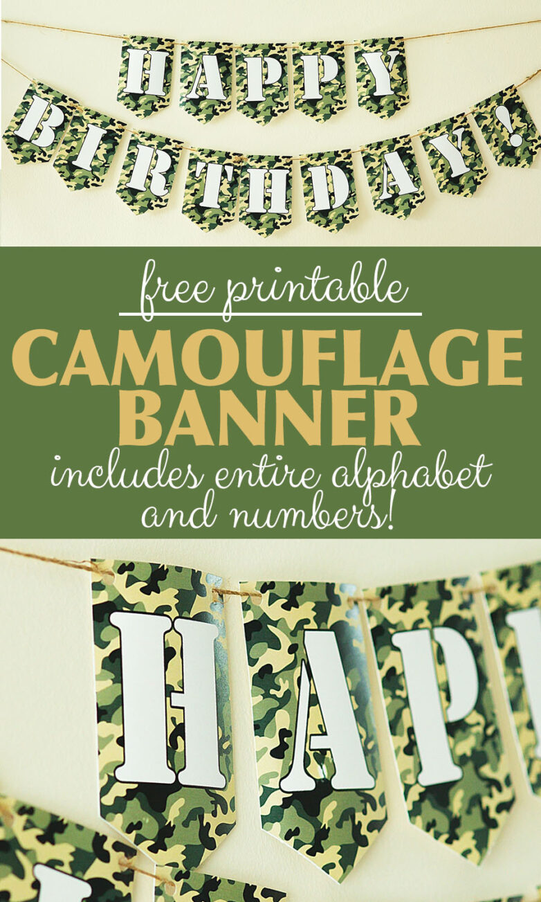 Camo Banner { Free Printable } - Six Clever Sisters