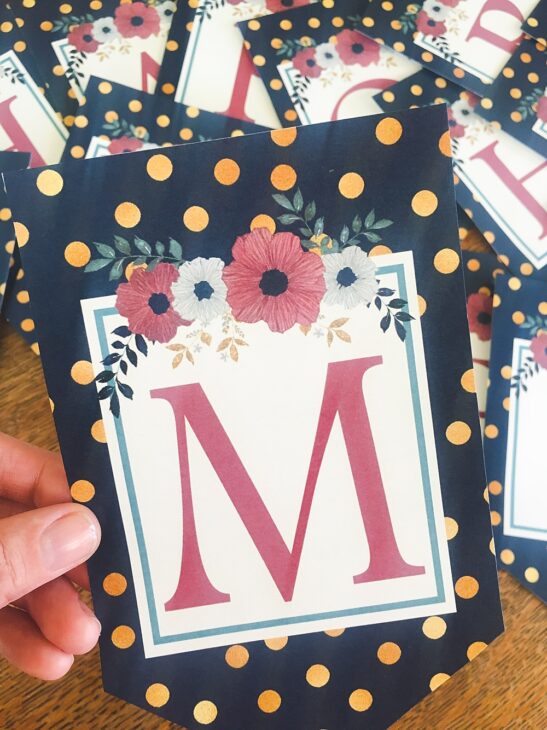 Free Printable Birthday Banner in Navy Blue - Six Clever Sisters