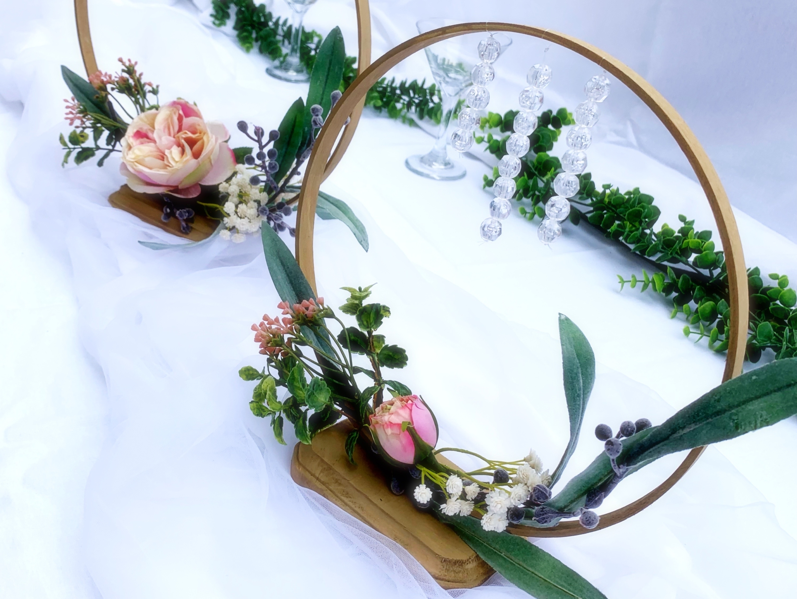 DIY Floral Hoop Centerpiece - Six Clever Sisters