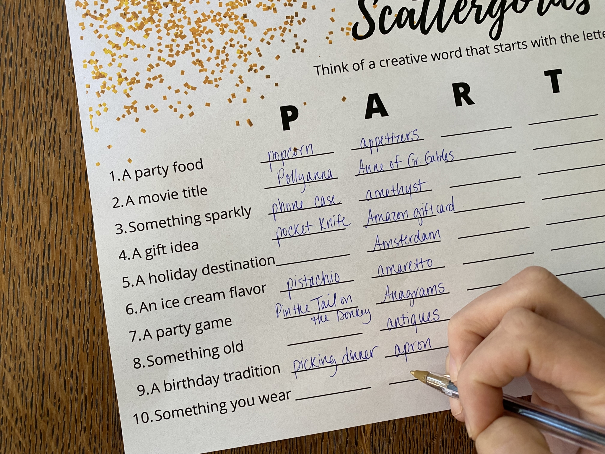 Free Printable Birthday Scattergories Game - Six Clever Sisters