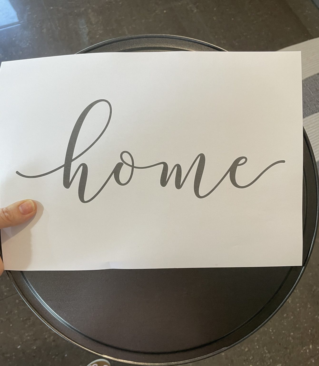 Pizza Pan Welcome Sign - Six Clever Sisters