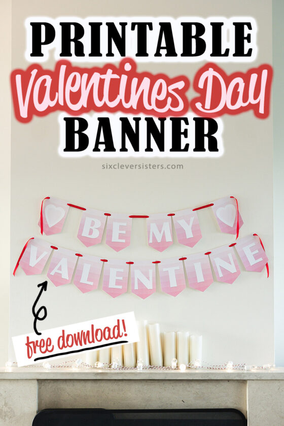 Free Printable Banner Letters - PINK OMBRE - Six Clever Sisters