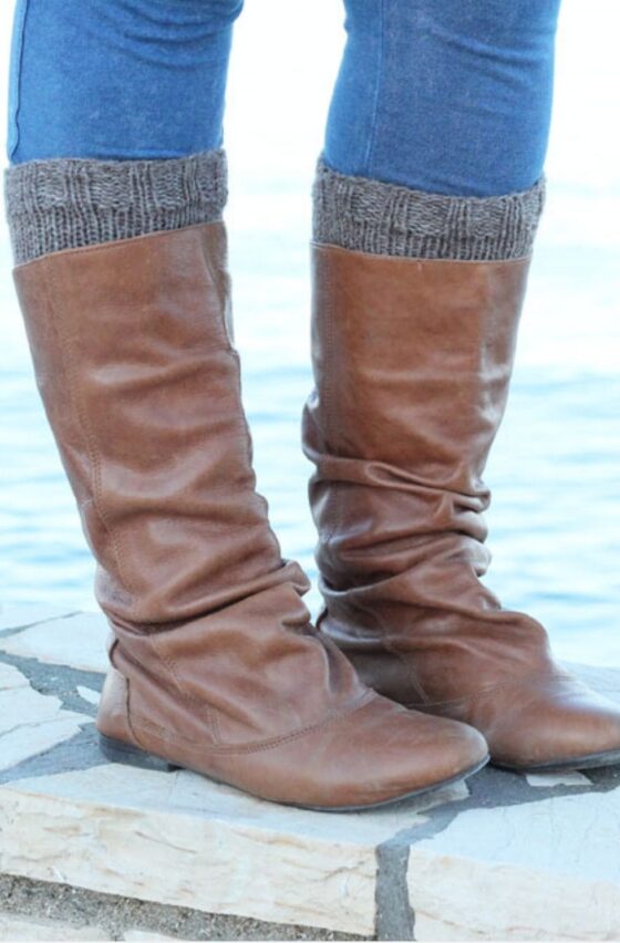 20 Stylish Knit Boot Cuff Patterns - Six Clever Sisters
