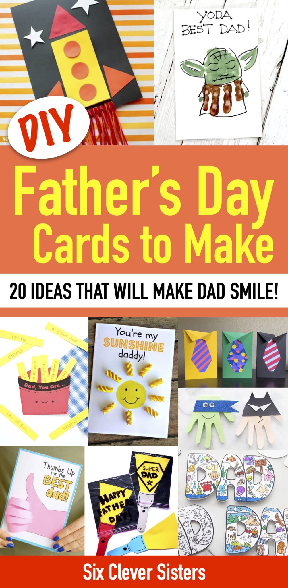 20 DIY Fathers Day Cards That Will Make Dad Smile - Six Clever Sisters
