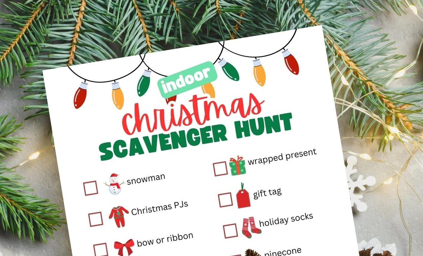 Free Printable Christmas Scavenger Hunt - Six Clever Sisters