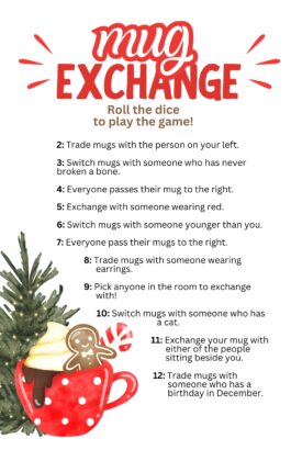 Free Printable Christmas Mug Exchange Game - Six Clever Sisters