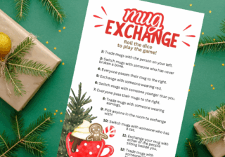 Free Printable Christmas Mug Exchange Game - Six Clever Sisters