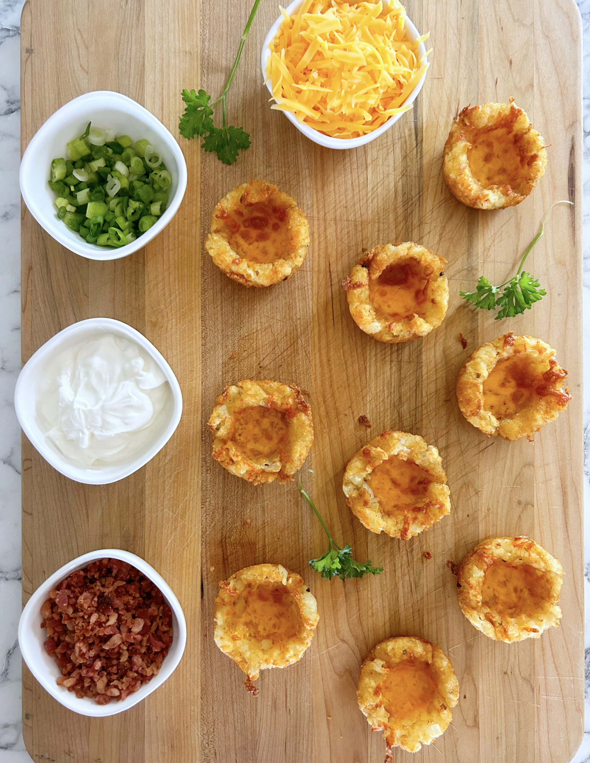 Loaded Tater Tot Cups - Six Clever Sisters