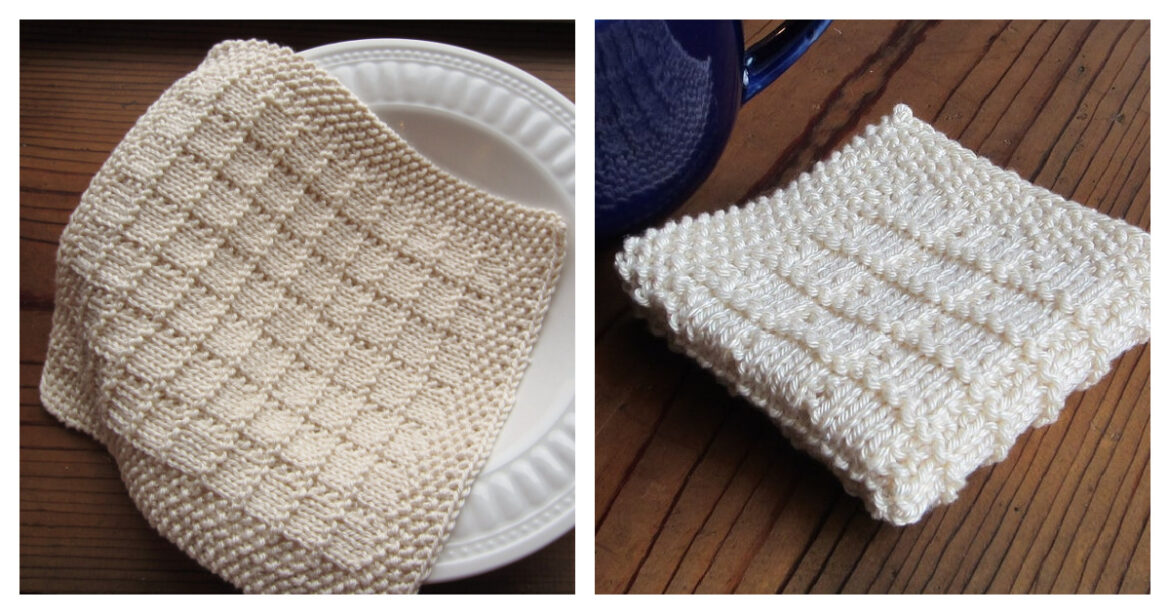25 Free Knit Dishcloth Patterns - some of the best and easiest! - Six ...