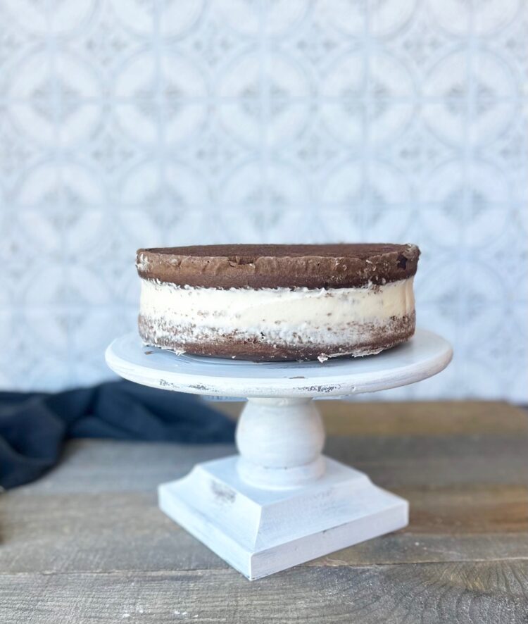 Layered Ho Ho Cake Recipe (with a chocolate cake mix) - Six Clever Sisters