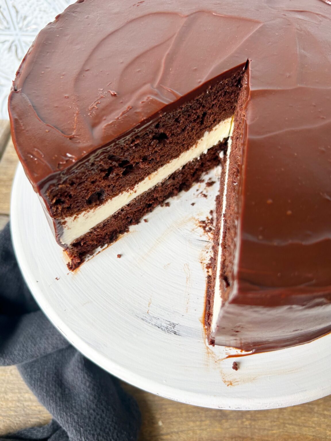 Layered Ho Ho Cake Recipe (with a chocolate cake mix) - Six Clever Sisters