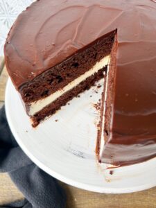 Layered Ho Ho Cake Recipe (with a chocolate cake mix) - Six Clever Sisters