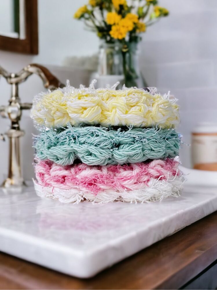 Free Best & Easy Scrubby Yarn Crochet Patterns - Six Clever Sisters