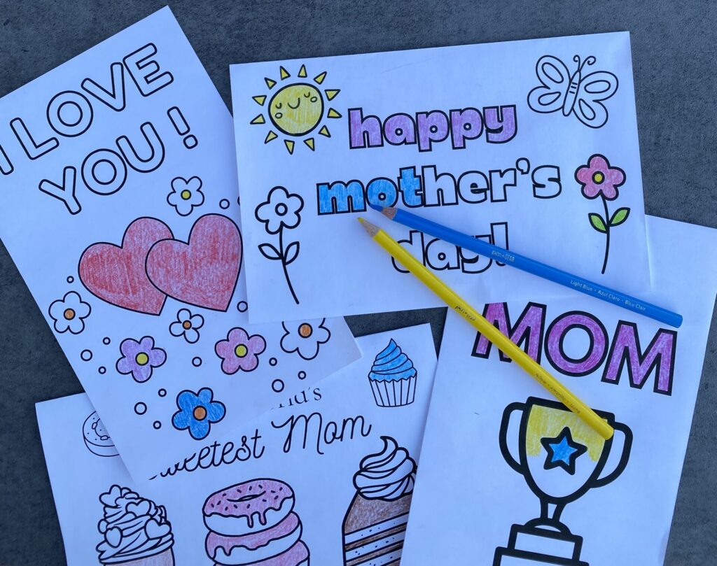 Free Printable Mother's Day Cards to Color - Six Clever Sisters