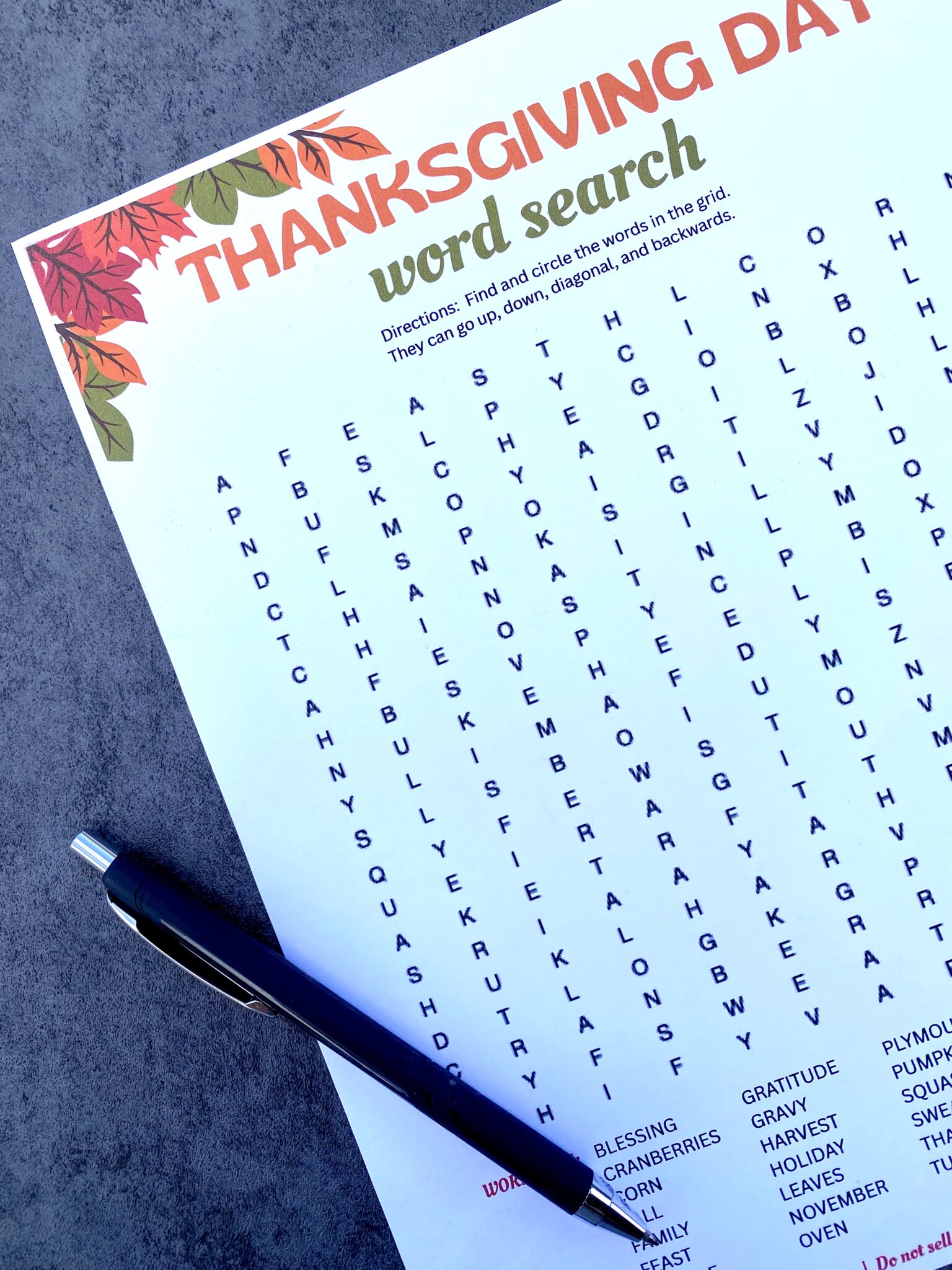 Thanksgiving Word Search Printable - Six Clever Sisters