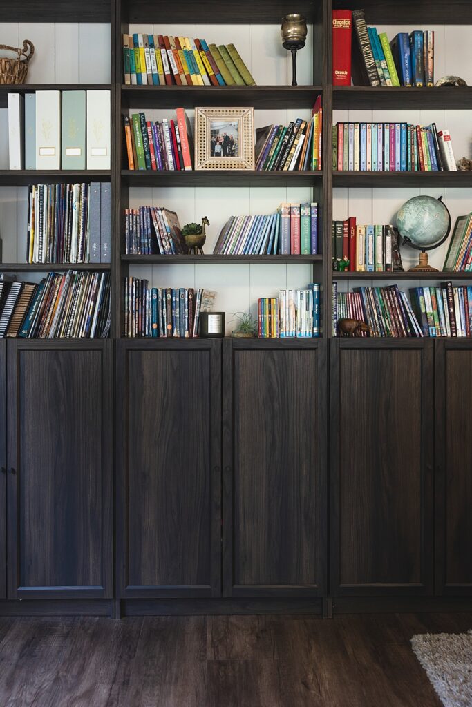 Ikea Billy Bookcase - DIY Built-in Library Wall - Six Clever Sisters