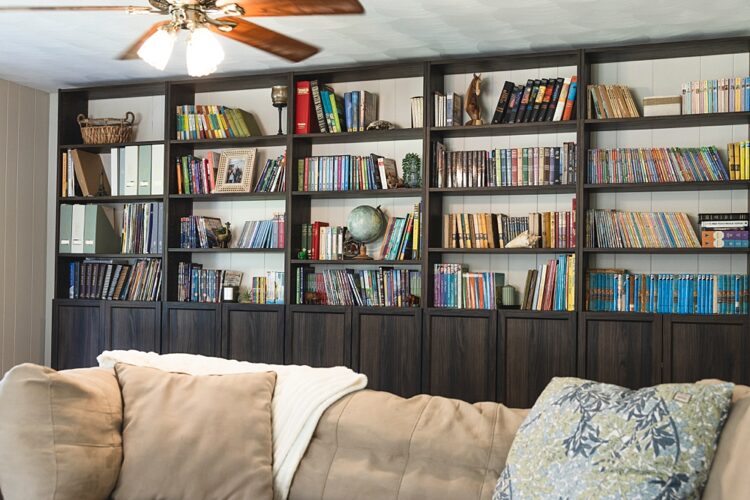 Ikea Billy Bookcase - DIY Built-in Library Wall - Six Clever Sisters