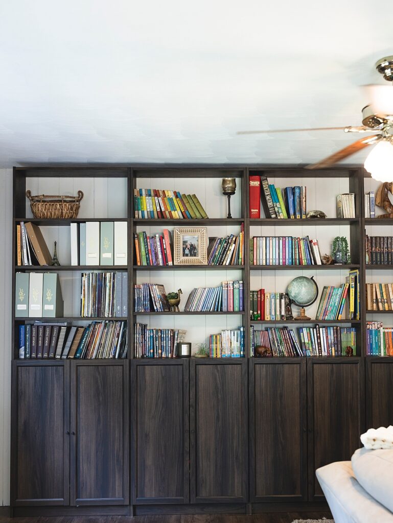 Ikea Billy Bookcase - DIY Built-in Library Wall - Six Clever Sisters