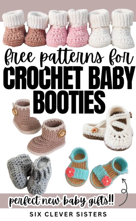 Crochet Baby Bootie Patterns - 1 - Six Clever Sisters