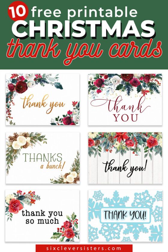 Free-Printable-Christmas-Thank-You-Cards-pin2 - Six Clever Sisters